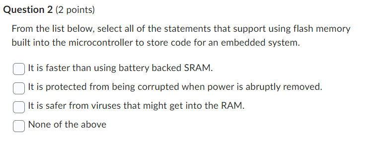 Solved From the list below, select all of the statements | Chegg.com