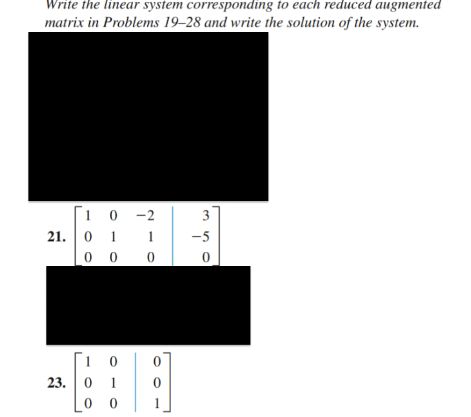 Solved Write the linear system corresponding to each reduced | Chegg.com