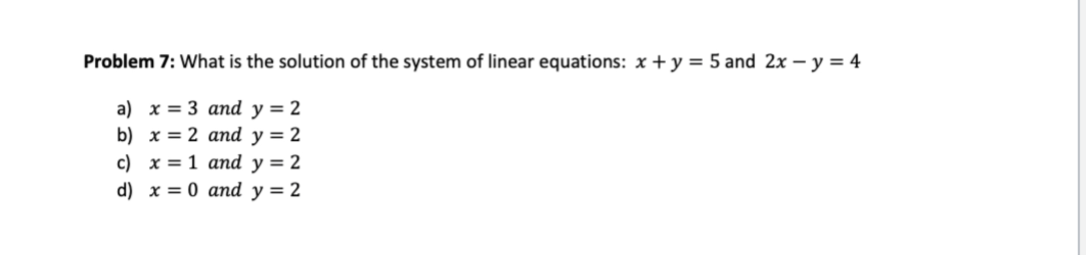 Solved Problem 7: What is the solution of the system of | Chegg.com
