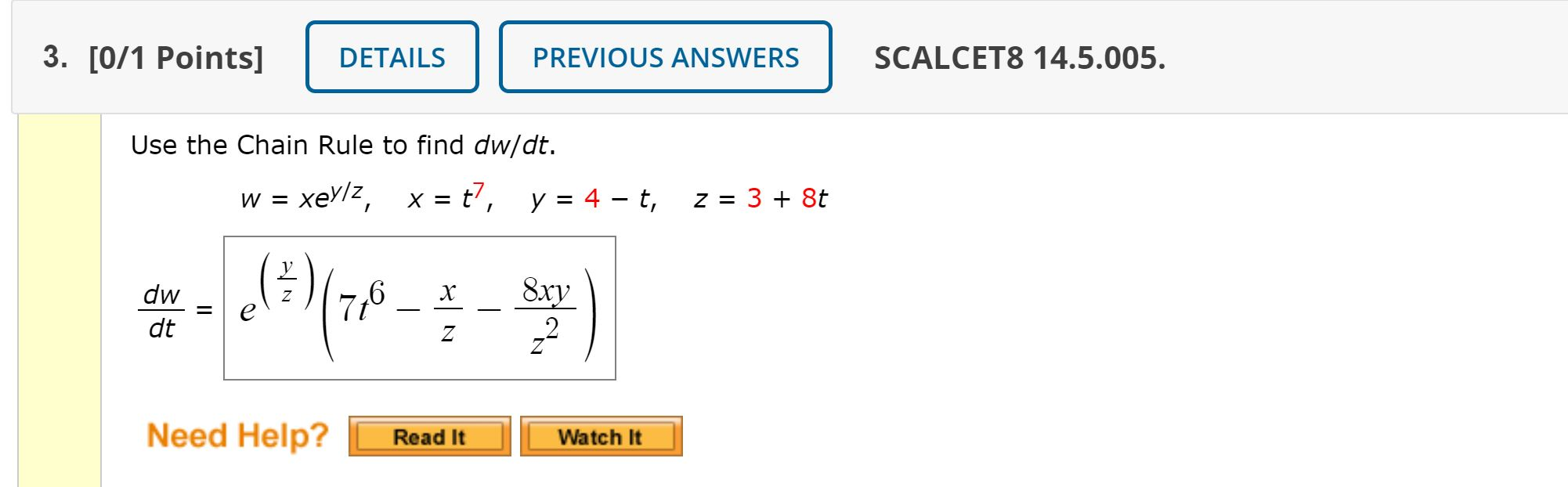 Solved 3. [0/1 Points] DETAILS PREVIOUS ANSWERS SCALCET8 | Chegg.com
