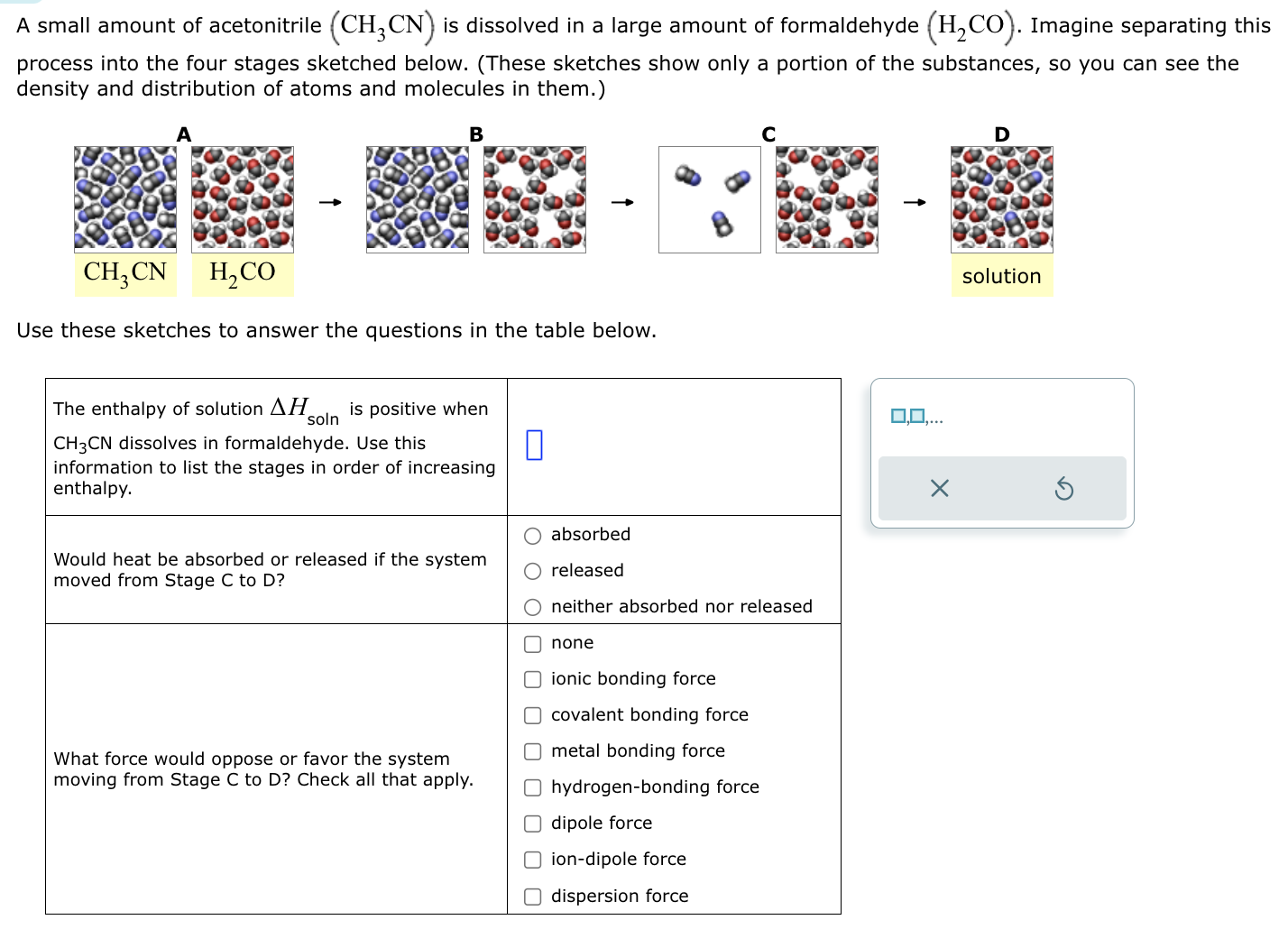 Solved A small amount of acetonitrile (CH3CN) ﻿is dissolved | Chegg.com