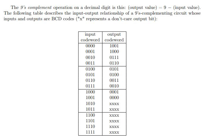 Background BCD is a 4-bit weighted positional binary | Chegg.com