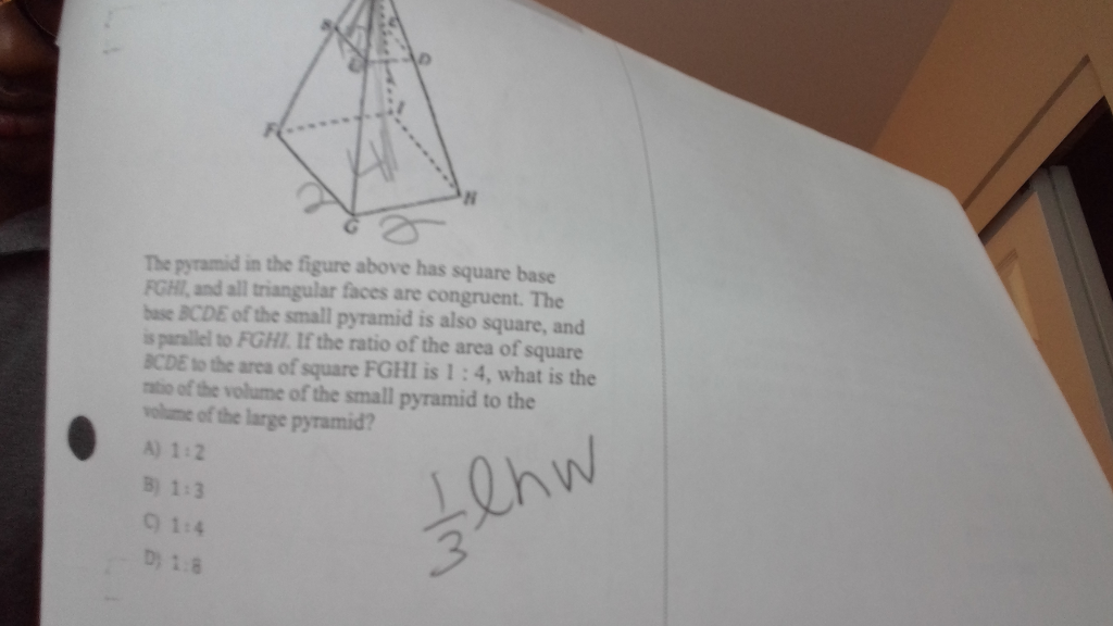 Solved The pyramid in the figure above has square base FGHI, | Chegg.com