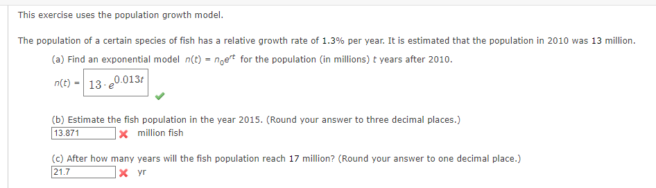 Solved This exercise uses the population growth model. The | Chegg.com