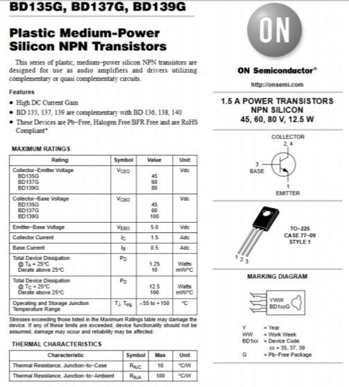 Solved 3. Refer to the datasheet of the BD137 transistor | Chegg.com