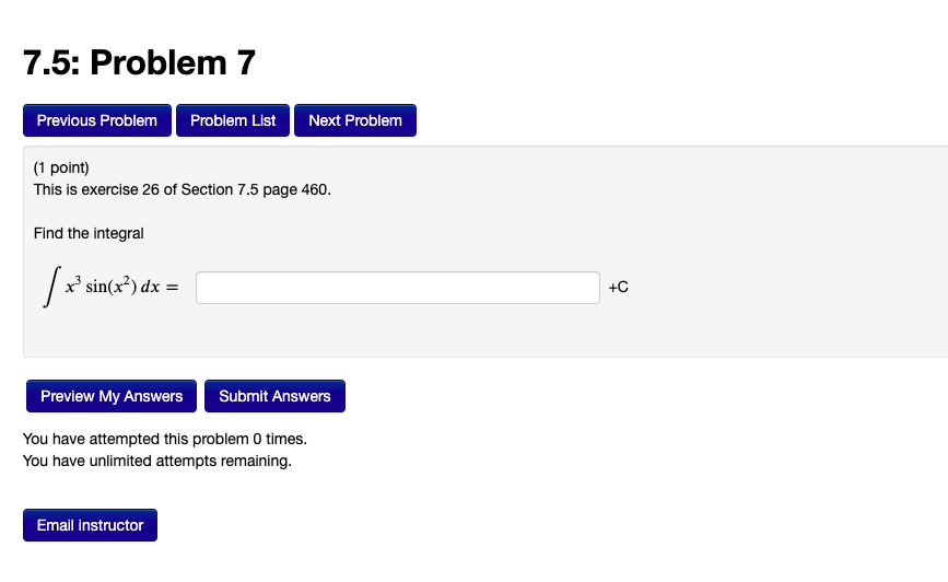 Solved 7 5 Problem 7 Previous Problem Problem List Next