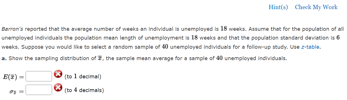 Solved Hint(s) Check My Work Barron's reported that the | Chegg.com