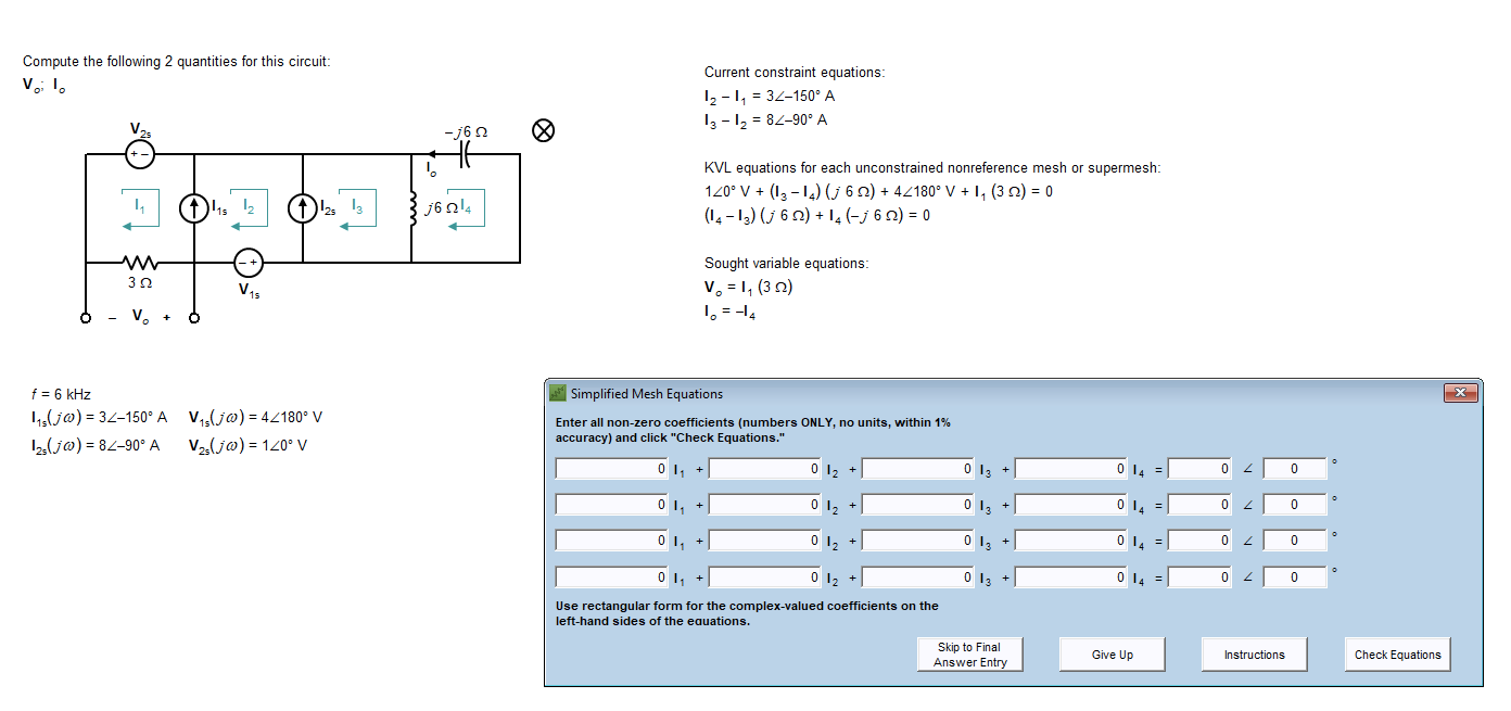 Solved Compute the following 2 quantities for this circuit: | Chegg.com