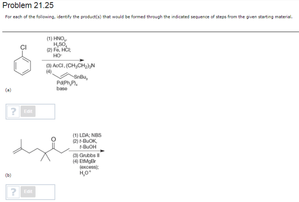 Solved For each of the following, identify the product(s) | Chegg.com