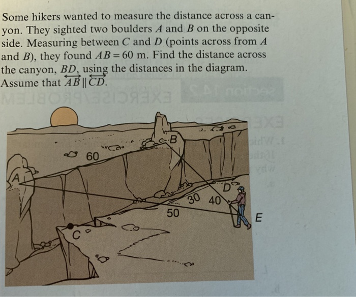 Solved Some hikers wanted to measure the distance across a | Chegg.com