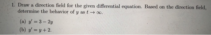 Solved 1. Draw a direction field for the given differential | Chegg.com