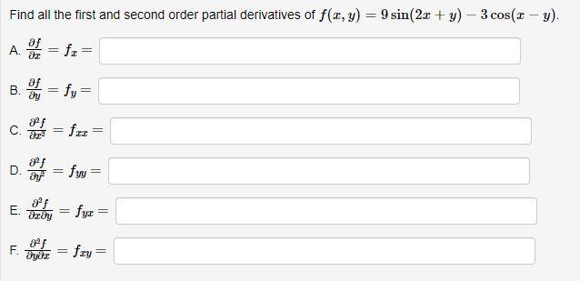 Solved = Find all the first and second order partial | Chegg.com