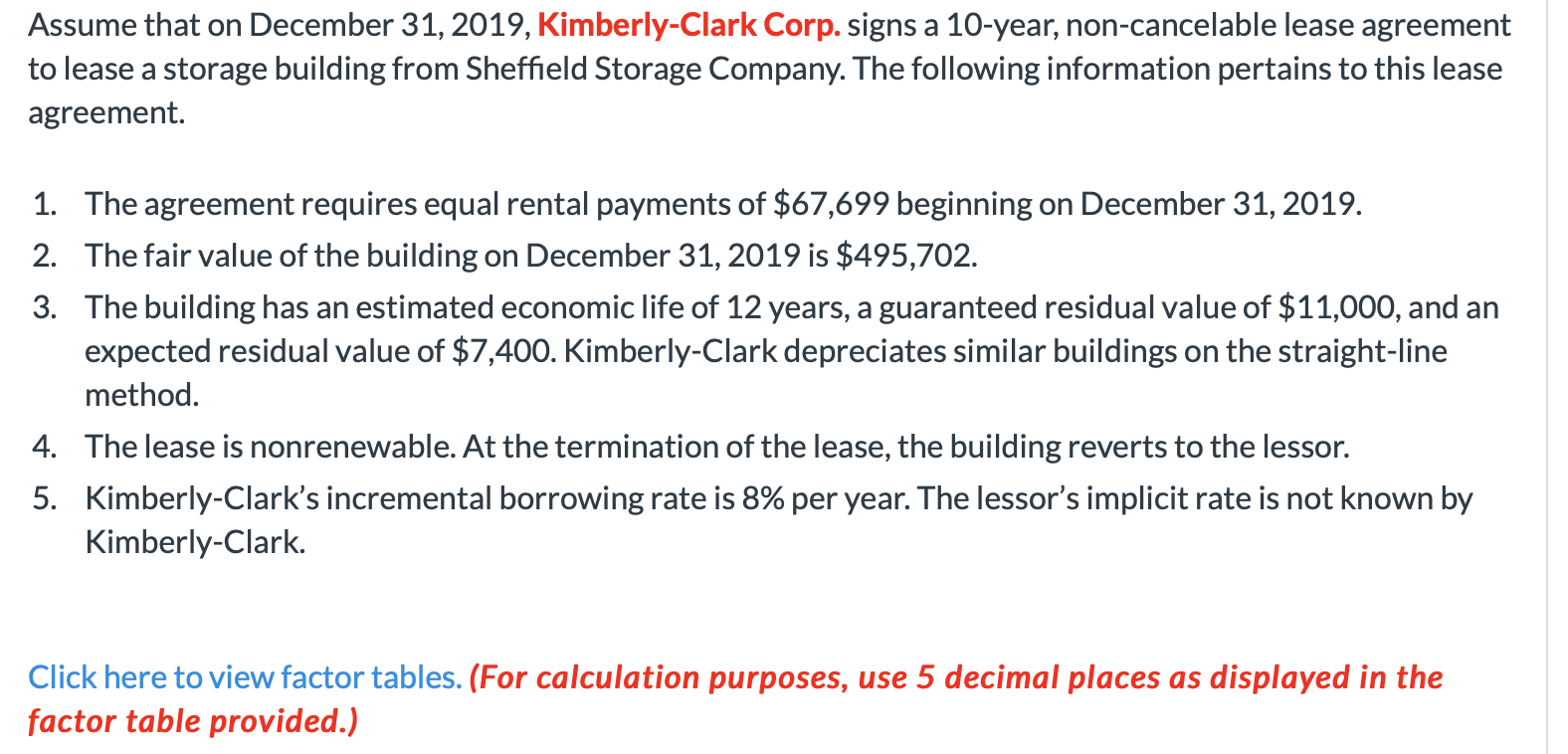 Solved Assume that on December 31, 2019, Kimberly-Clark | Chegg.com