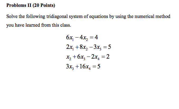 Solved Problems II (20 Points) Solve the following | Chegg.com