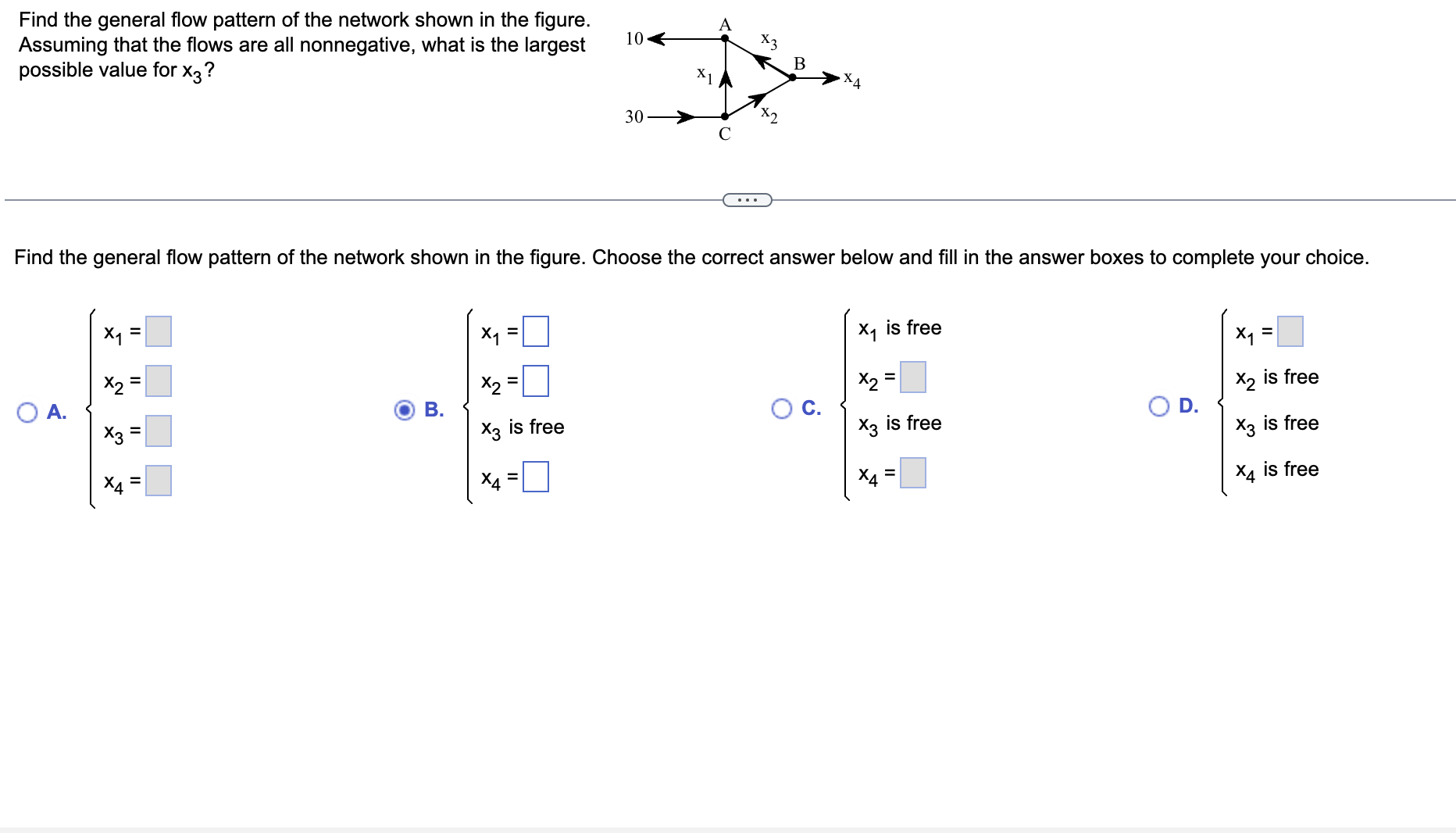 Solved Find the general flow pattern of the network shown in | Chegg.com