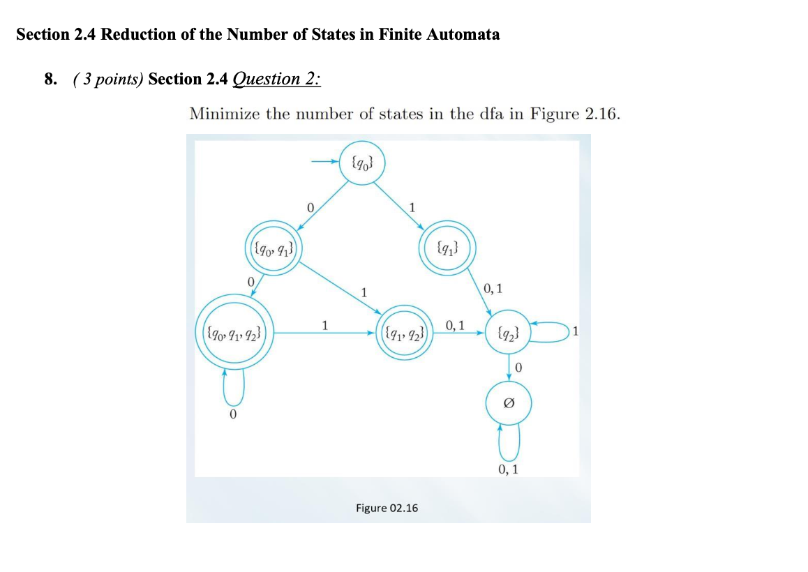 Solved Section 2.4 ﻿Reduction of the Number of States in | Chegg.com