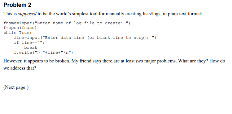 Solved Problem 2 This is supposed to be the world's simplest | Chegg.com
