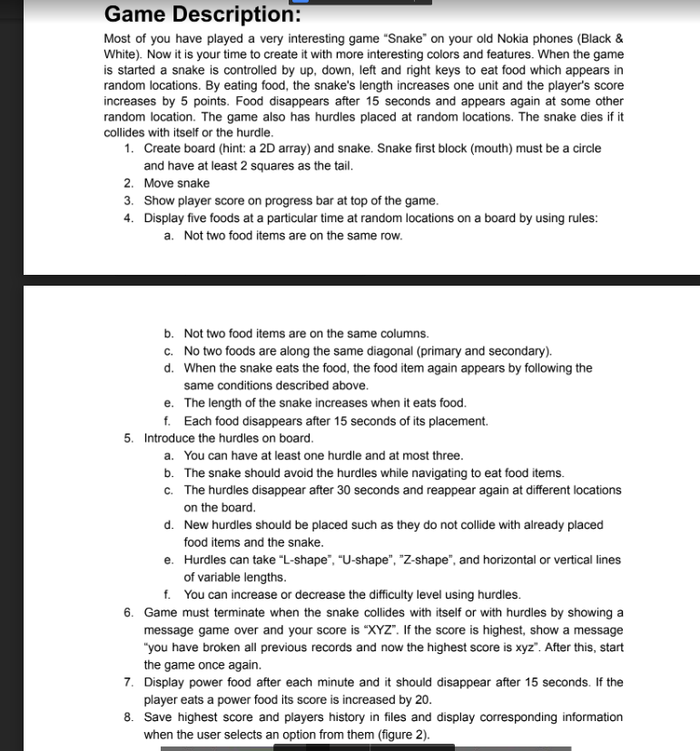 Solved write a code in c++ ﻿to make this snake game by | Chegg.com