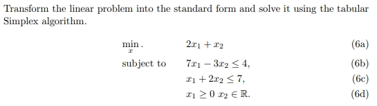 Solved Transform the linear problem into the standard form | Chegg.com
