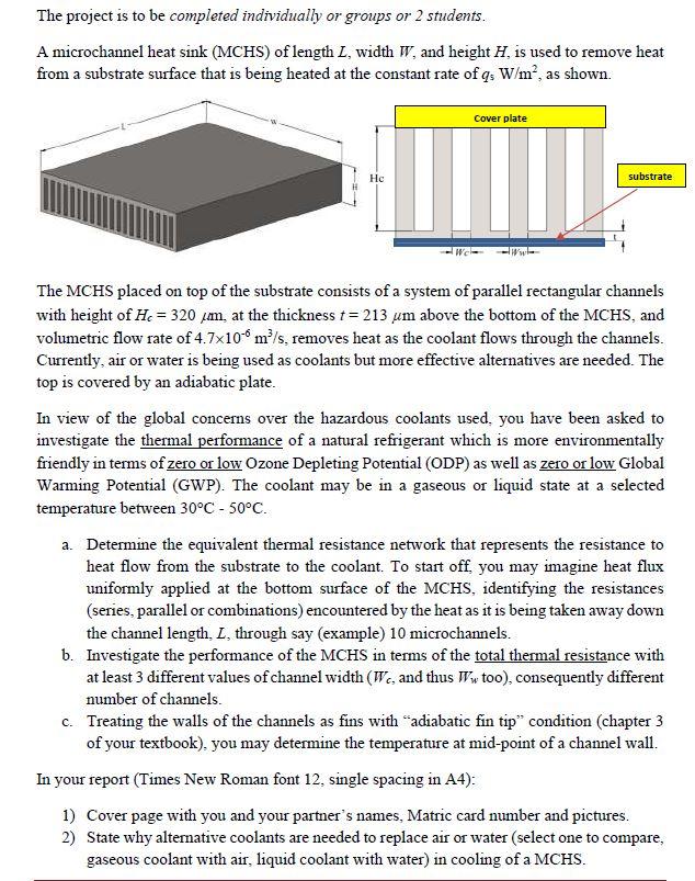 The project is to be completed individually or groups | Chegg.com