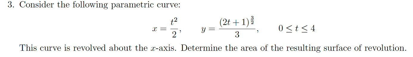 Solved Consider the following parametric | Chegg.com