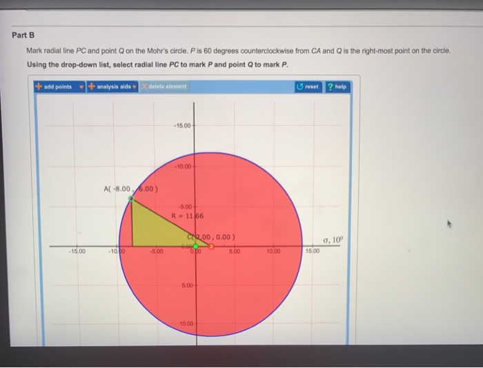 Solved Mark radial line PC and point Q on the Mohr's circle. | Chegg.com