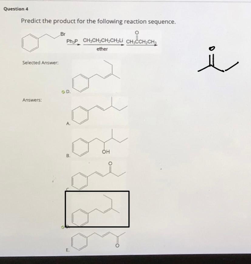 Solved 1. NaOCH3 2. H3O+ 3. heat A B C DWhich of the | Chegg.com