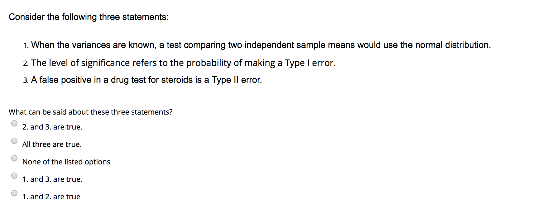 Solved Consider the following three statements: 1. When the | Chegg.com