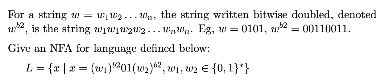 Solved For a string w=w1w2…wn, the string written bitwise | Chegg.com