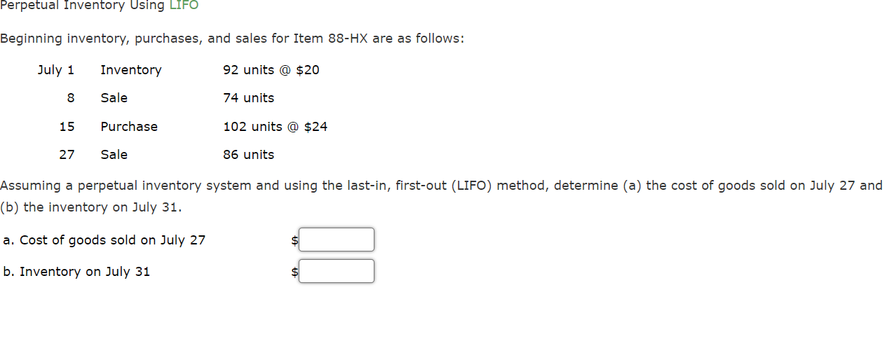 Solved Beginning inventory, purchases, and sales for Item | Chegg.com
