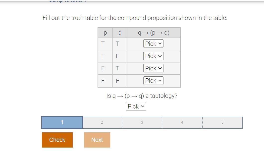 Solved Fill out the truth table for the compound proposition | Chegg.com
