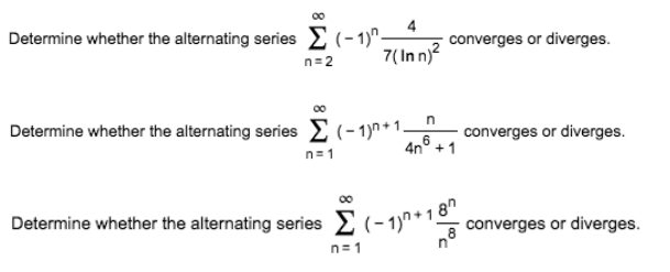 Solved Determine whether the alternating series converges or | Chegg.com