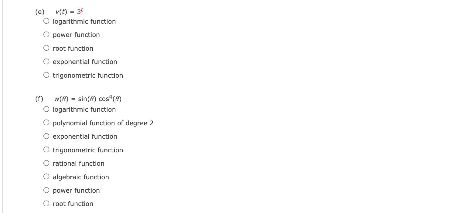 Solved Classify Each Function As A Power Function Root 