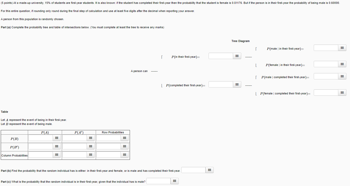 Solved (5 points) At a made-up university, 15% of students | Chegg.com