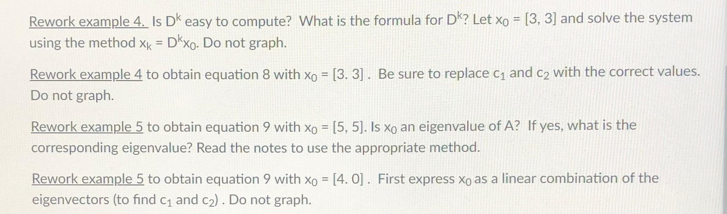 Rework example 4. Is Dk easy to compute? What is the | Chegg.com