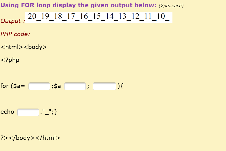 Solved Using For Loop Display The Given Output Below 5618