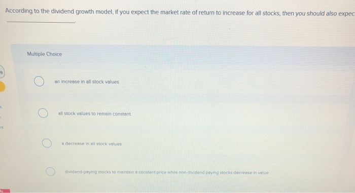 Solved n accordance with the dividend growth model, a | Chegg.com