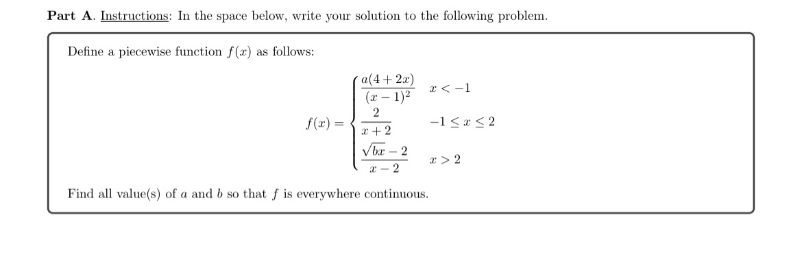 Solved Part A. ﻿Instructions: In the space below, write your | Chegg.com
