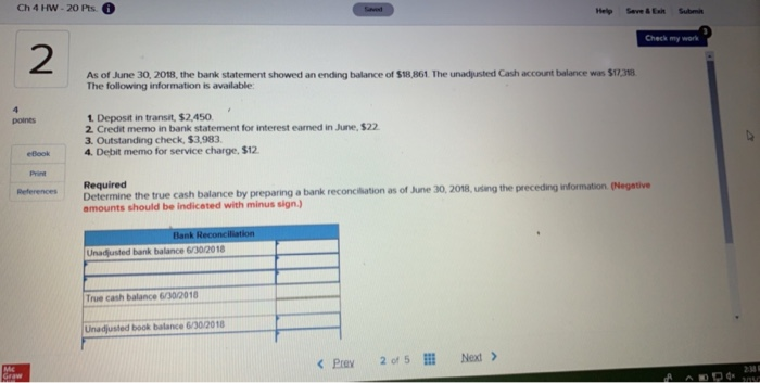 Solved 2 Required Determine the true cash balance by | Chegg.com