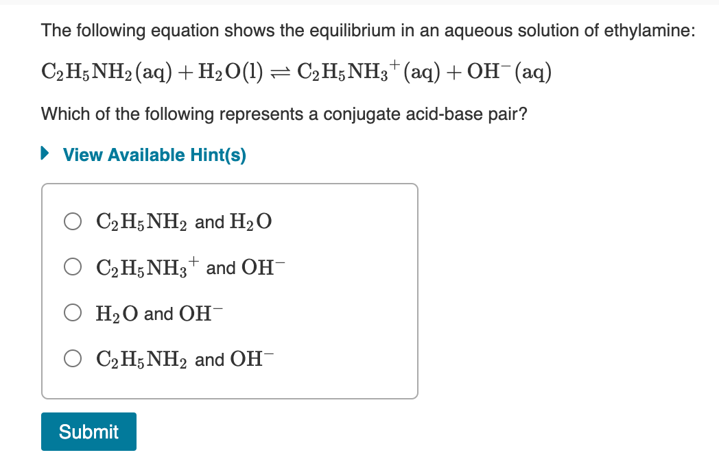 Solved The following equation shows the equilibrium in an | Chegg.com