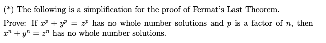 Solved (∗) The following is a simplification for the proof | Chegg.com