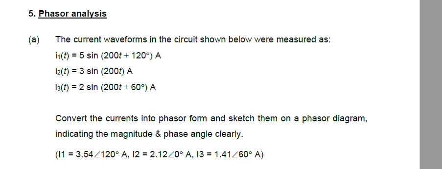 Solved a) The current waveforms in the circuit shown below | Chegg.com
