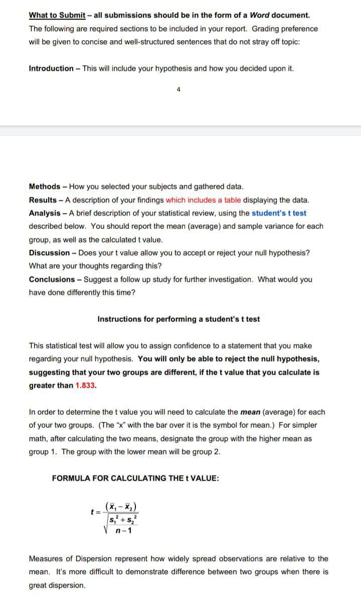 What to Submit - all submissions should be in the | Chegg.com