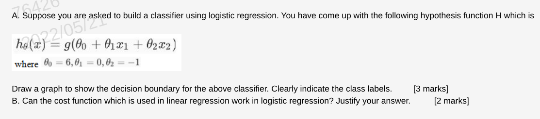 Solved 420 A. Suppose you are asked to build a classifier | Chegg.com