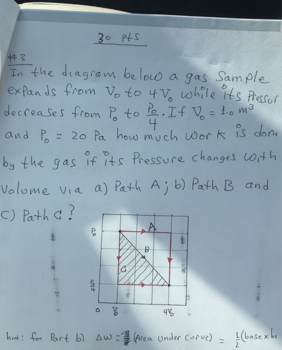 Solved A gas sample expands from V_0 to 4V_0 while its | Chegg.com