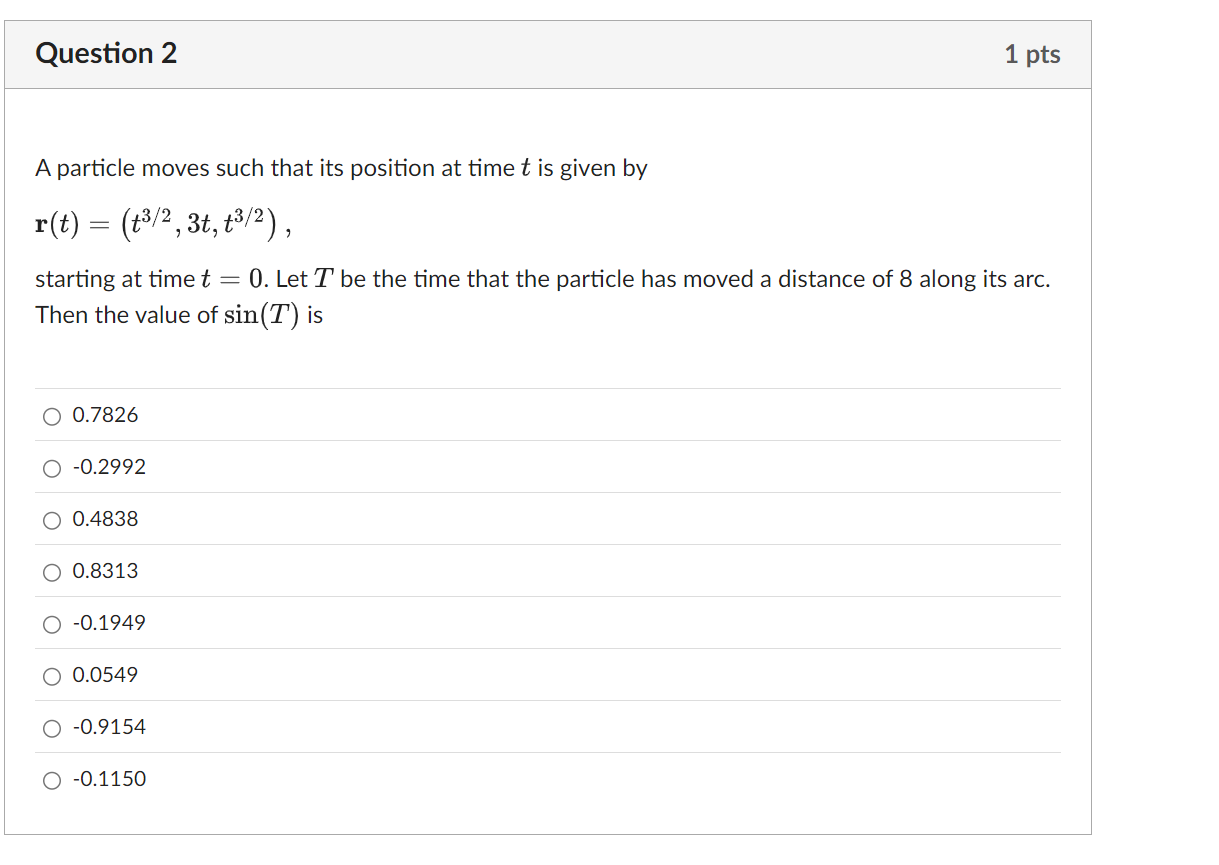 Solved Question 2A particle moves such that its position at | Chegg.com