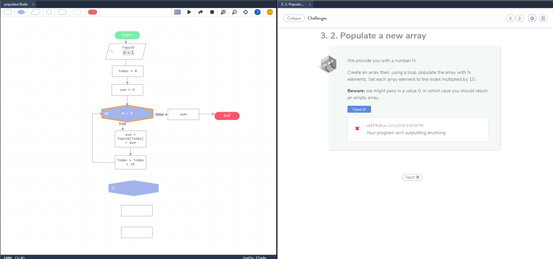 Solved 32 Populate New Array Program Using Codio Flode Language Typically Used Learning