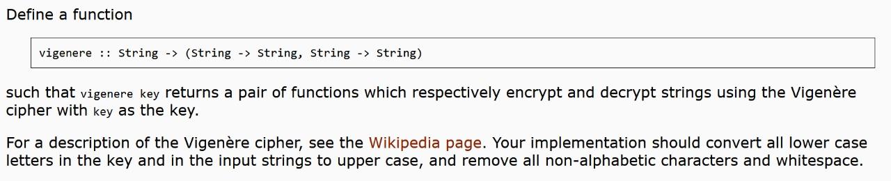 Solved Define a function vigenere : : string → (string → | Chegg.com