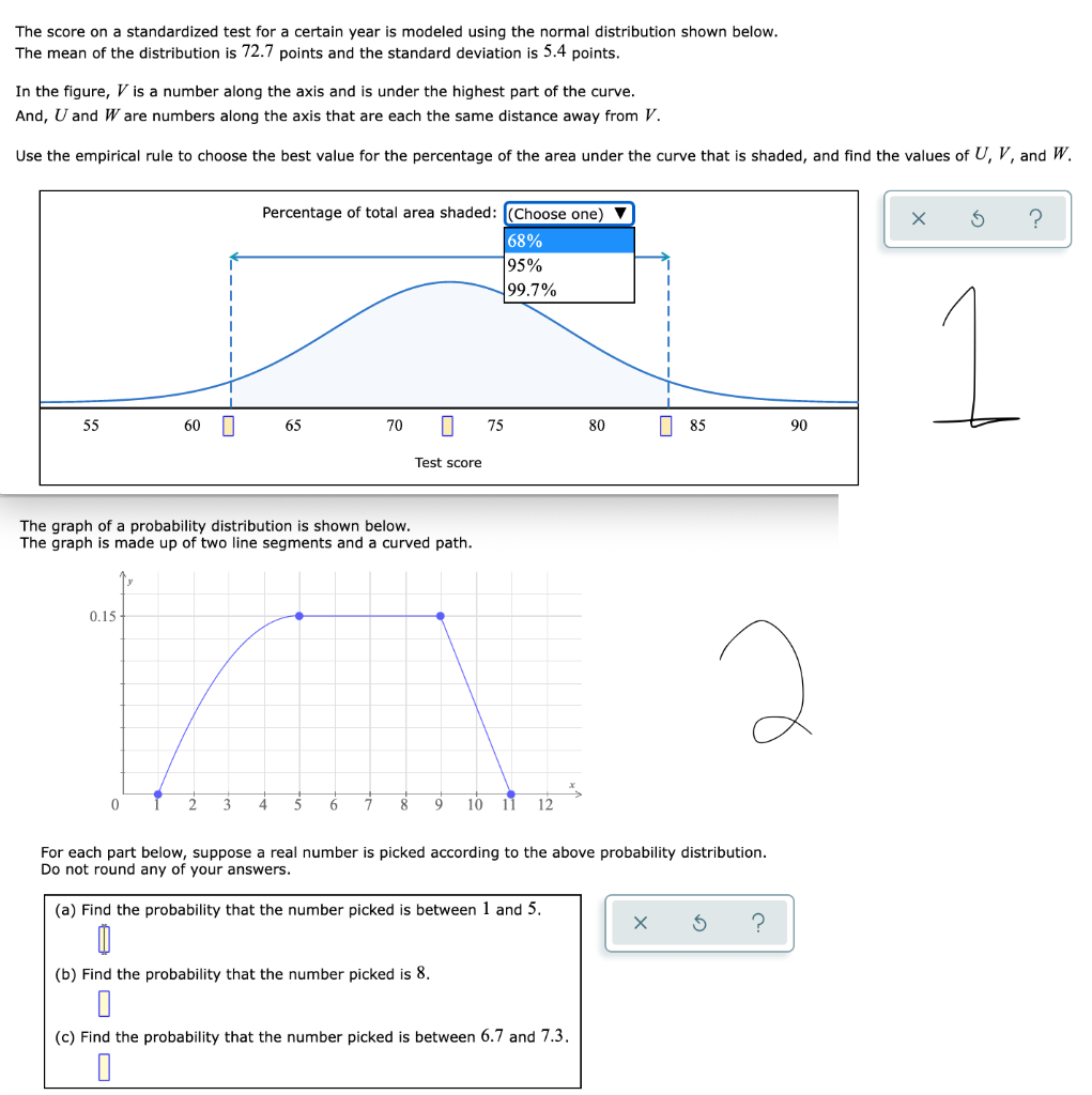 Solved The score on a standardized test for a certain year | Chegg.com