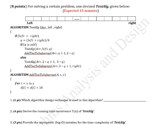 Solved ( 8 ﻿points) ﻿For solving a certain problem, one | Chegg.com